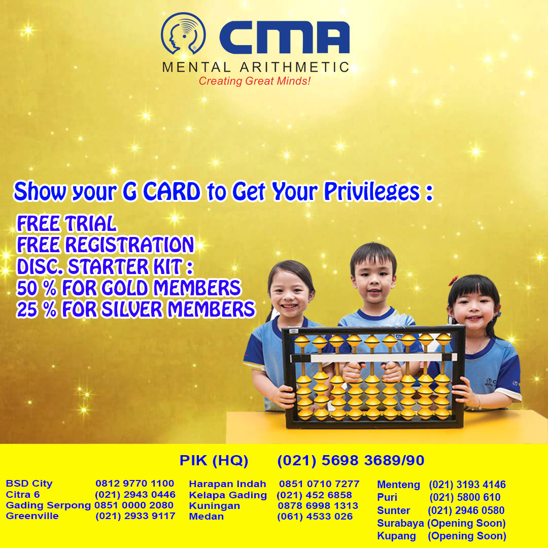 fixed G CARD NEW ANNOUNCEMENT CMA | CMA Mental Arithmetic – Indonesia